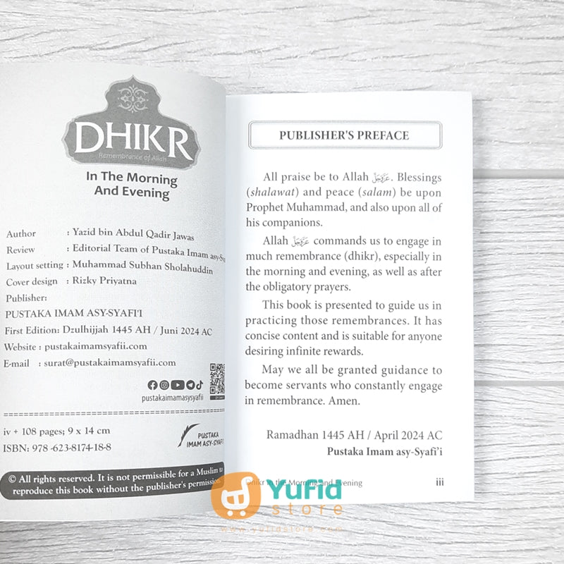 POCKET BOOK DHIKR REMEMBRANCE OF ALLAH IN THE MORNING AND EVENING (PUS ...