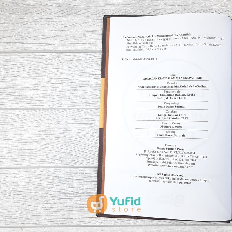 BUKU ADAB DAN KIAT DALAM MENGGAPAI ILMU (DARUS SUNNAH) – Yufid Store Toko Muslim