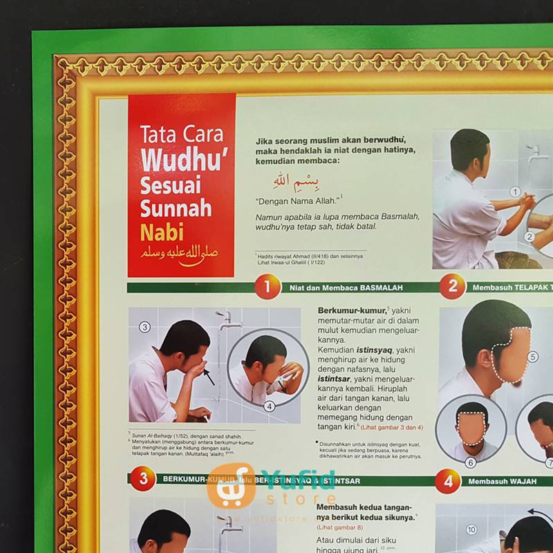 Poster Tata Cara Wudhu Sesuai Sunnah Nabi (Pustaka Ibnu Umar) – Yufid Store Toko Muslim