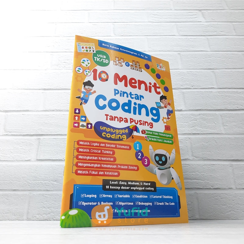 BUKU 10 MENIT PINTAR CODING TANPA PUSING USIA TK/SD (ZAIN) – Yufid Store Toko Muslim