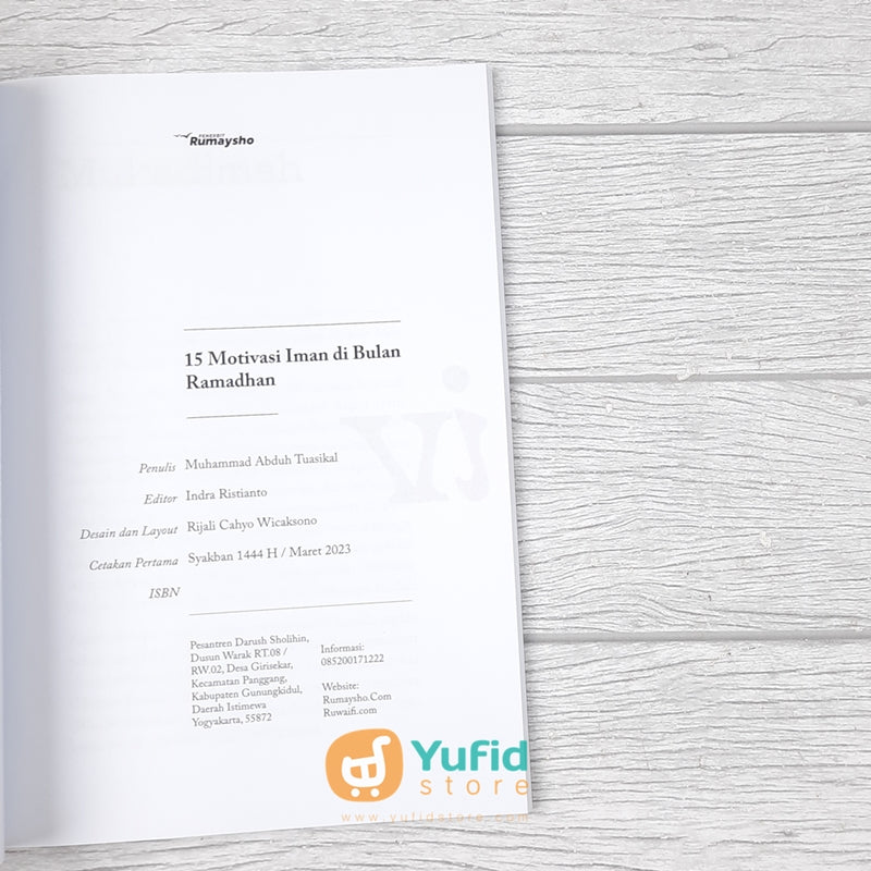 BUKU 15 MOTIVASI IMAN DI BULAN RAMADHAN (RUMAYSHO) – Yufid Store Toko ...