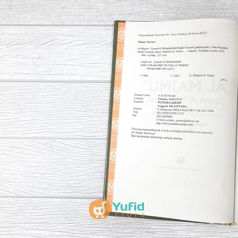 BUKU AL-MAJMU' SYARAH AL-MUHADZDZAB IMAM AN-NAWAWI JILID KE 2 (PUSTAKA ...