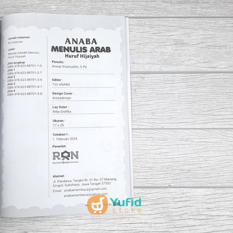BUKU MENULIS ARAB HURUF HIJAIYAH JILID 1 - METODE ANABA (RUMAH QURAN A ...