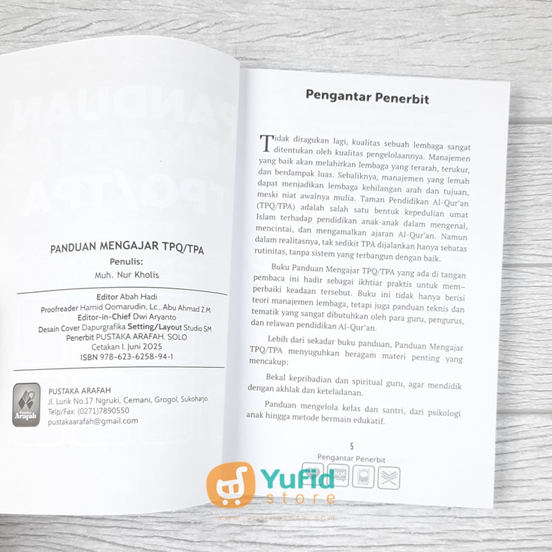 BUKU PANDUAN MENGAJAR TPQ/TPA (PUSTAKA ARAFAH) – Yufid Store Toko Muslim