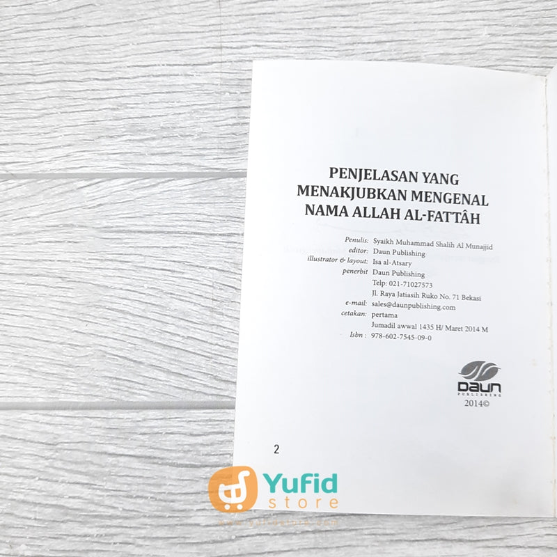 BUKU PENJELASAN YANG MENAKJUBKAN MENGENAL NAMA ALLAH AL FATTAH (DAUN P ...