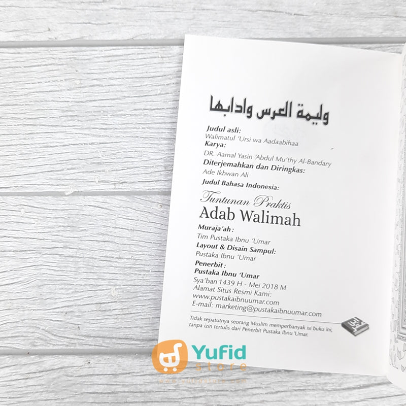 BUKU SAKU TUNTUNAN PRAKTIS ADAB WALIMAH (PUSTAKA IBNU UMAR) – Yufid ...