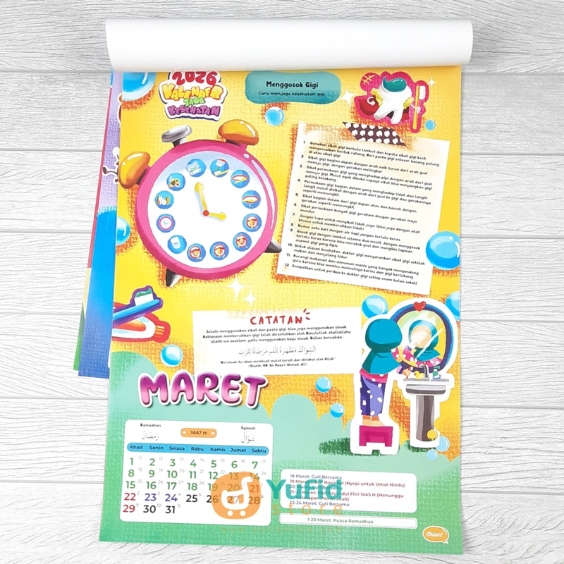 KALENDER DINDING ANAK 2026 JAGA KESEHATAN - 365 HARI HIDUP SEHAT DAN C ...