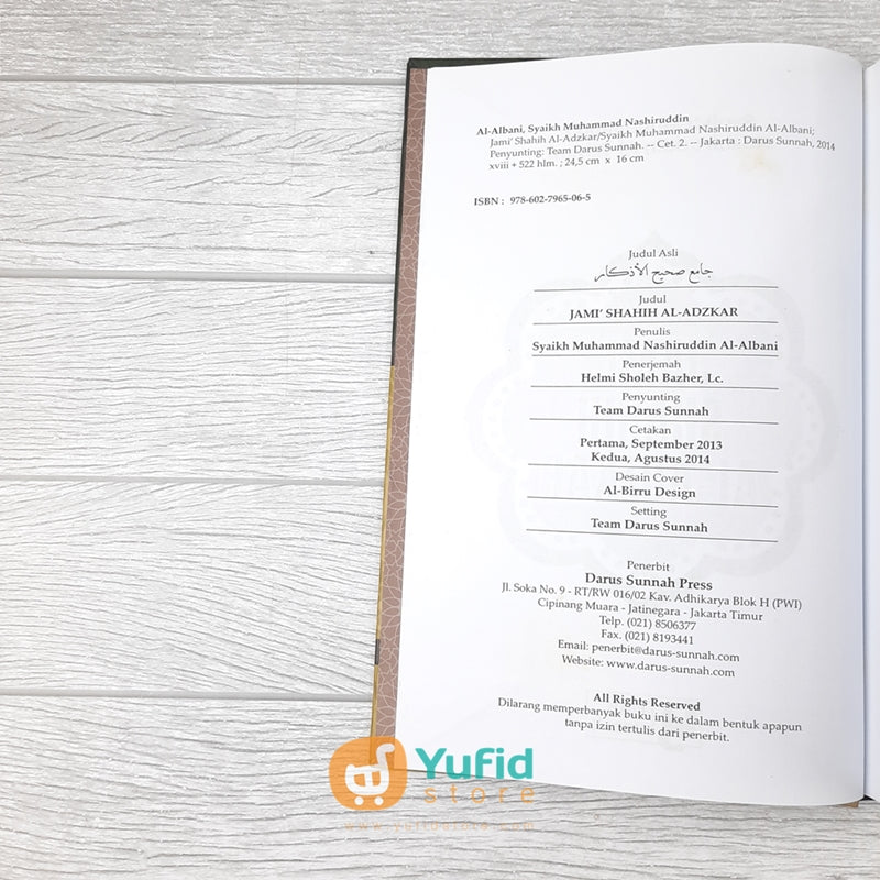 BUKU JAMI’ SHAHIH AL ADZKAR (DARUS SUNNAH) – Yufid Store Toko Muslim