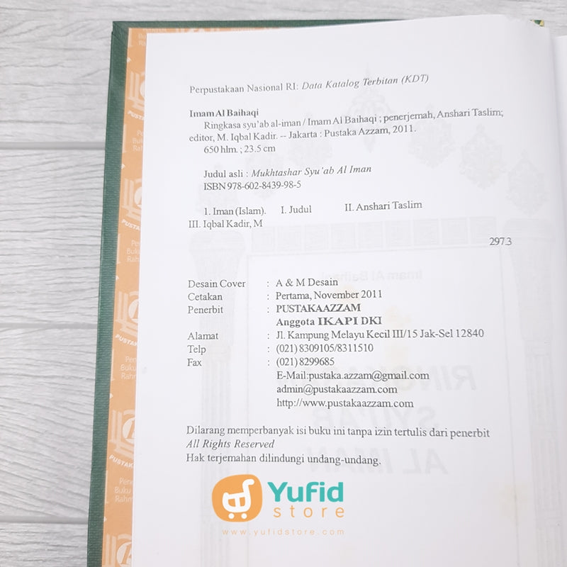 BUKU RINGKASAN SYU’AB AL IMAN (PUSTAKA AZZAM) – Yufid Store Toko Muslim