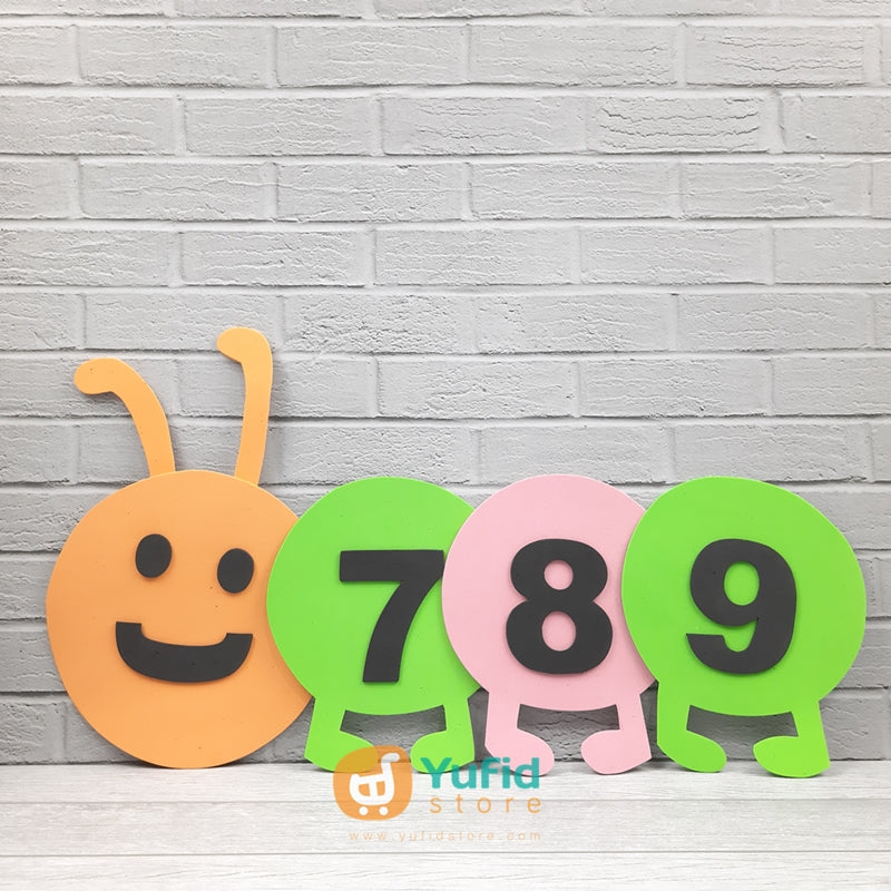 Hiasan Dinding Peraga Angka 1-20 Ulat – Yufid Store Toko Muslim