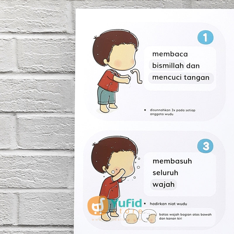 Poster Wudhu Anak Muslim Sesuai Sunnah Boy – Yufid Store Toko Muslim